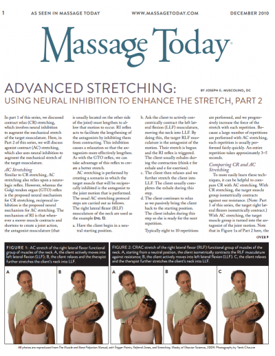 Article - Advanced Stretching: Using Neural Inhibition to Enhance the ...