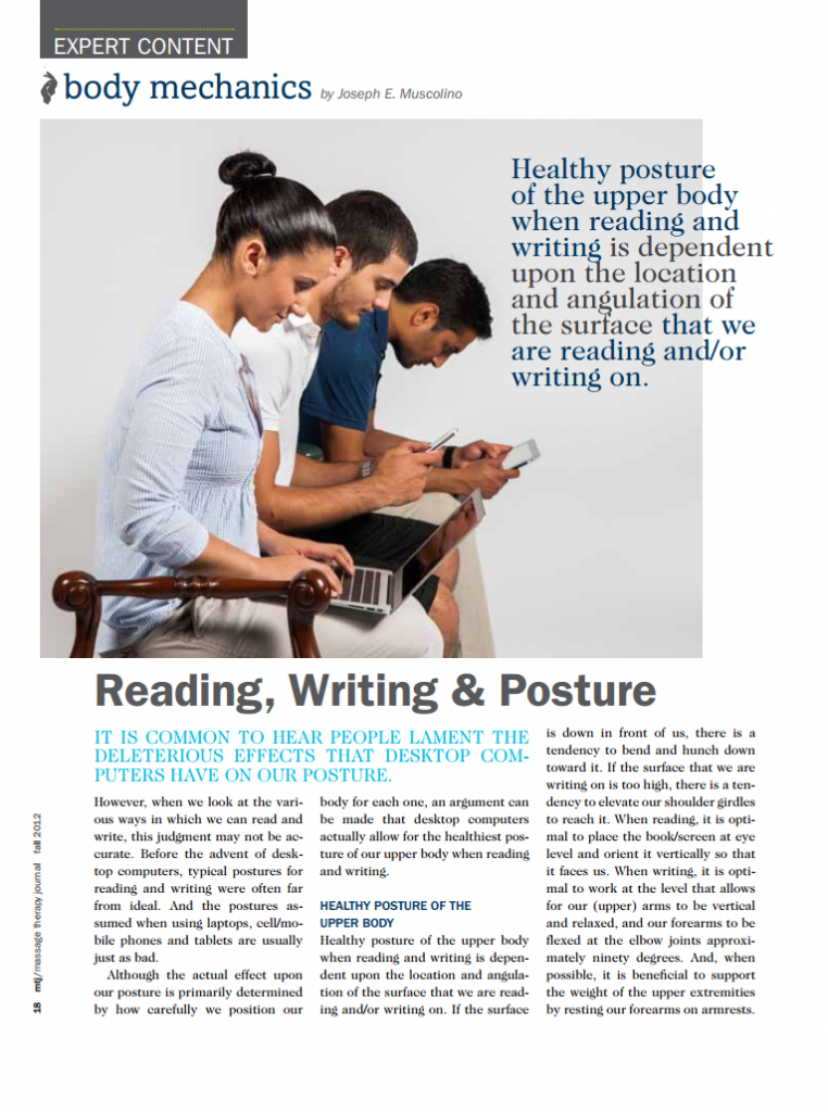 Article - Reading, Writing & Posture - Learn Muscles